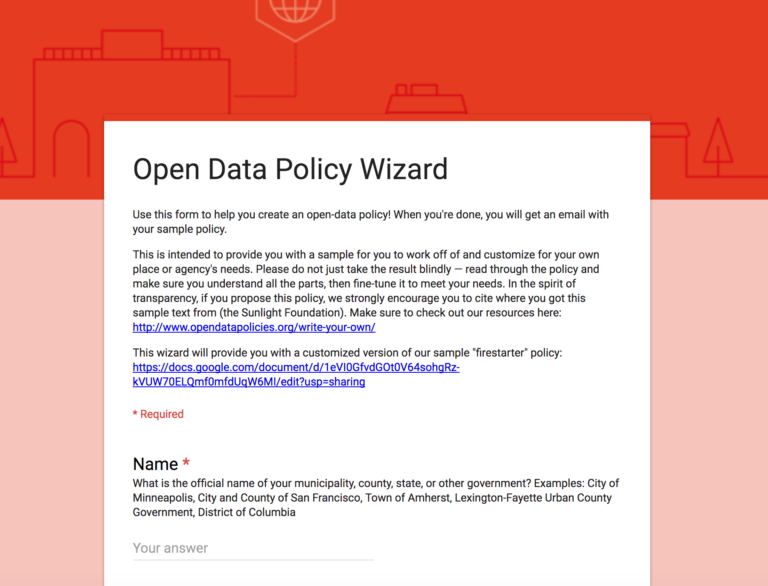 Open Data Policy Wizard helps you create your own policy : Sunlight ...