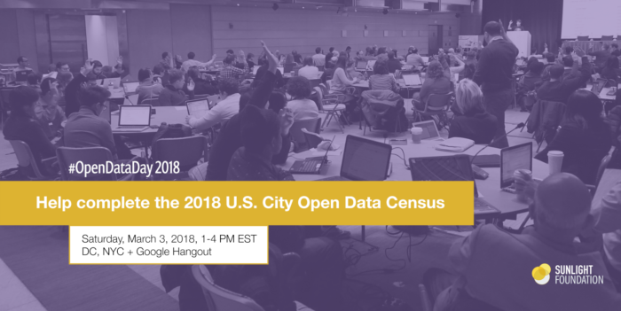 Join us on Open Data Day to help complete the 2018 U.S. City Open Data ...