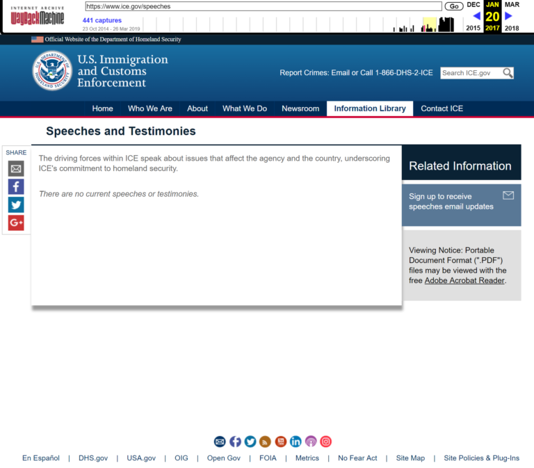 Removal of ICE Speeches Collection Demonstrates Weaknesses in Federal ...